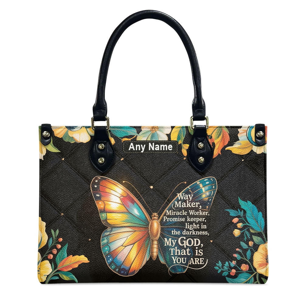 Personalized Leather Handbag with Zipper for African American Woman ...