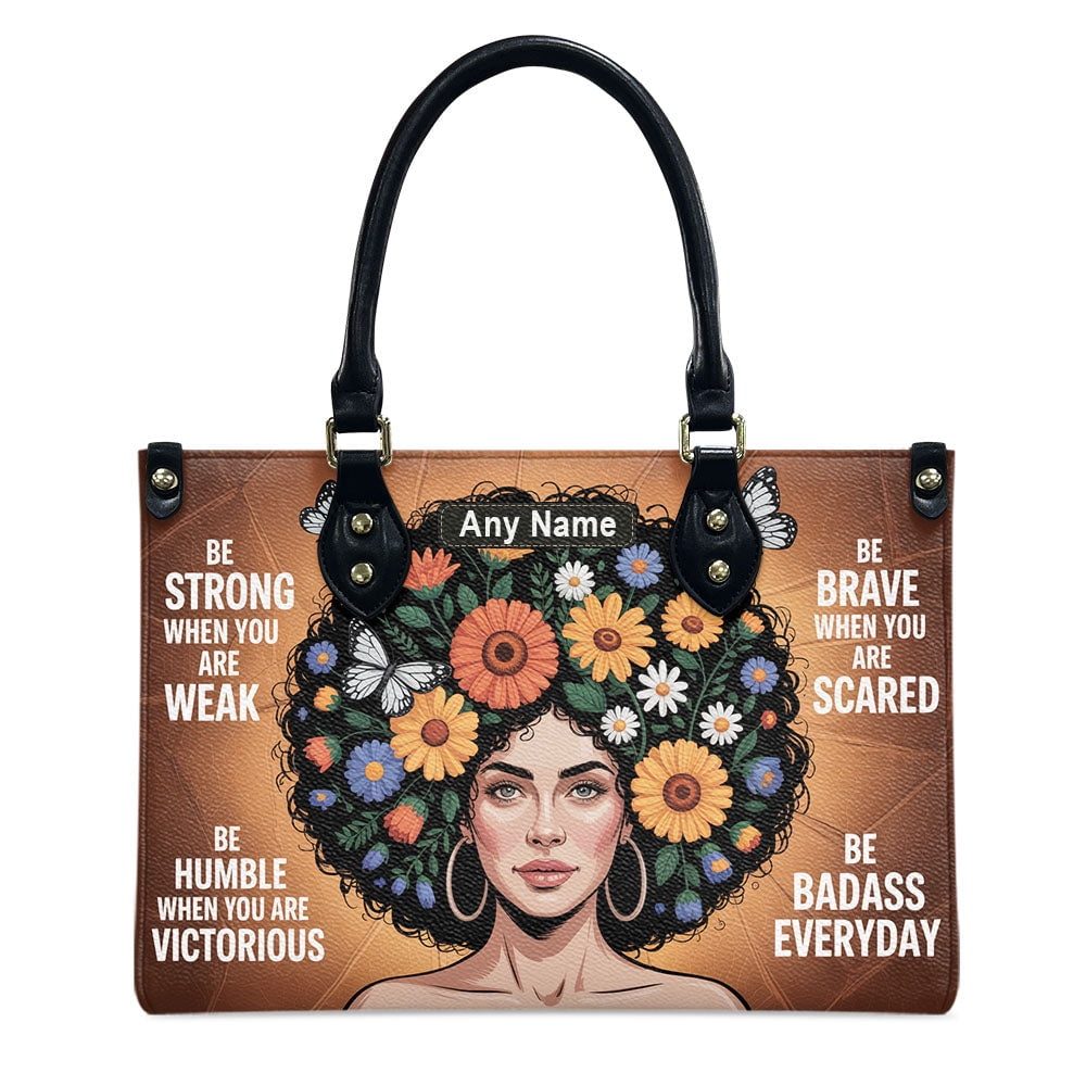 Personalized Leather Handbag with Zipper for American Woman, Custom ...