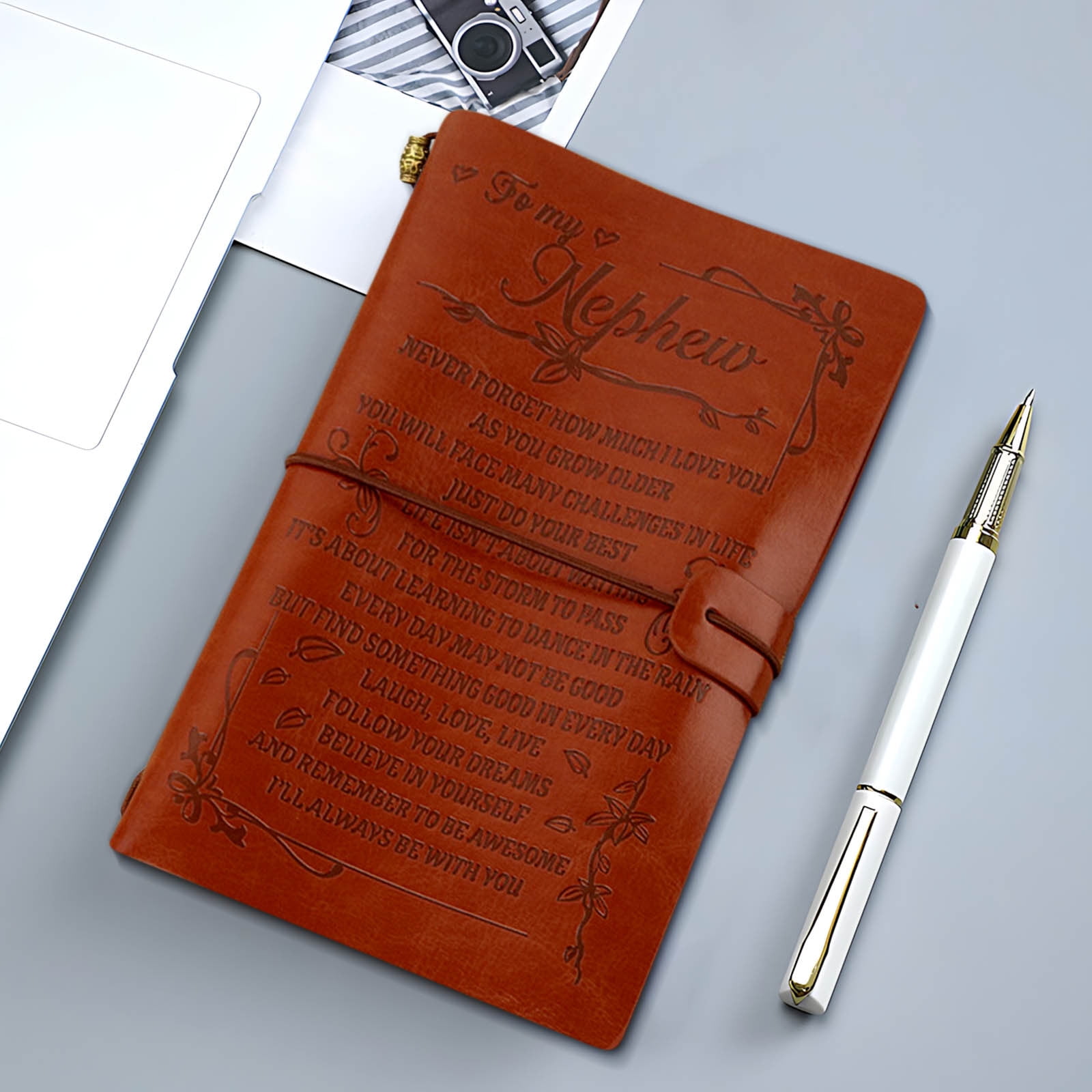 Personalized Leather Notebook Refillable Writing Journal,Engraved Gift ...