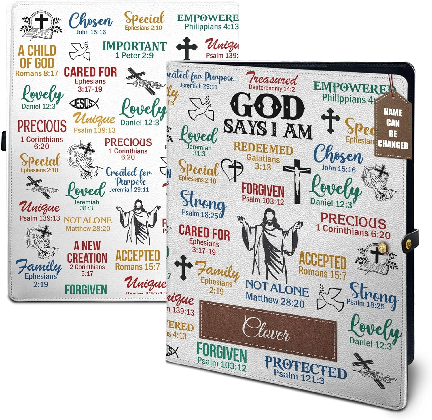 Personalized Leather Padfolio, Christian Gift for Men and Women, Custom ...