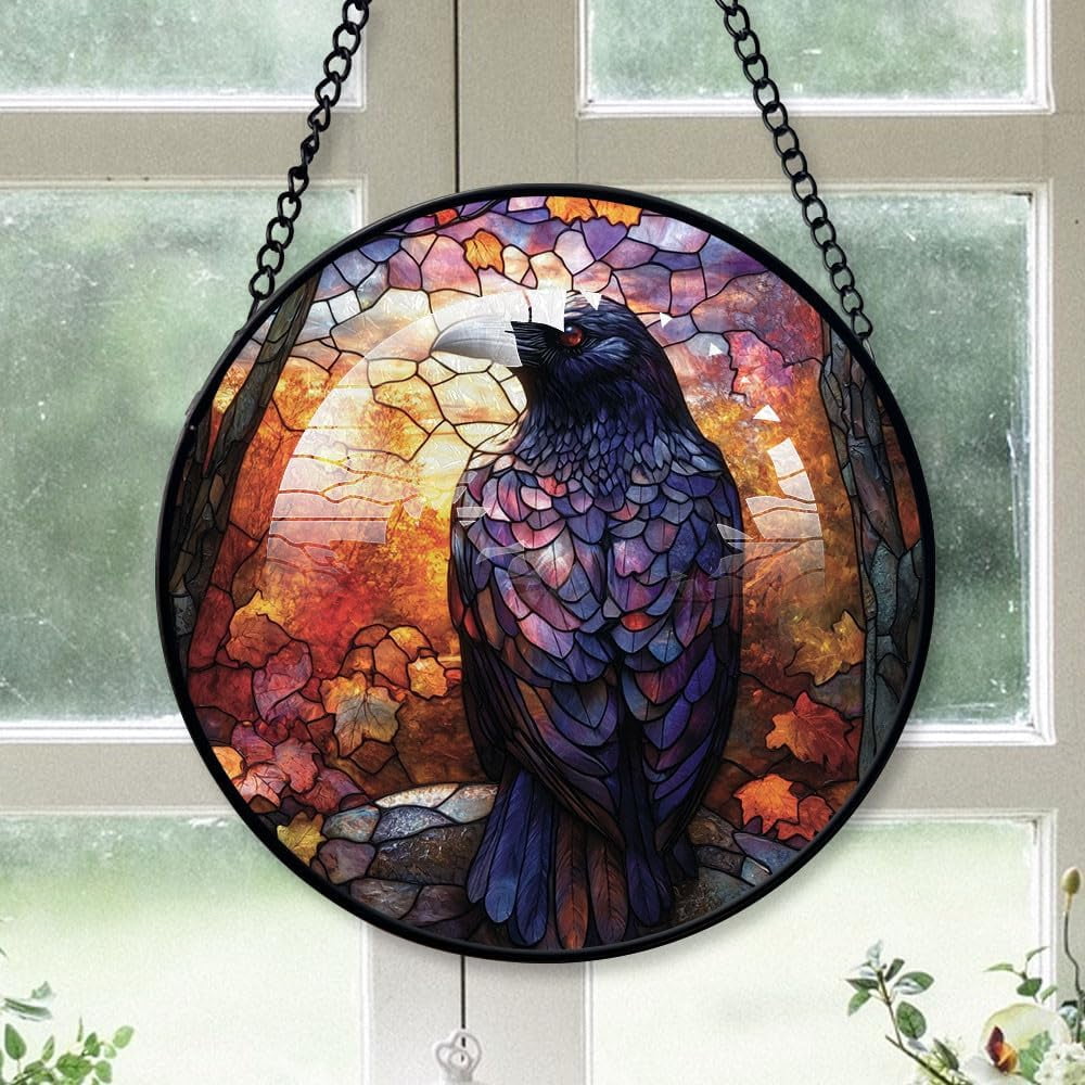 Personalized Leaves Suncatcher Stained Glass, Leaves Stained Glass ...