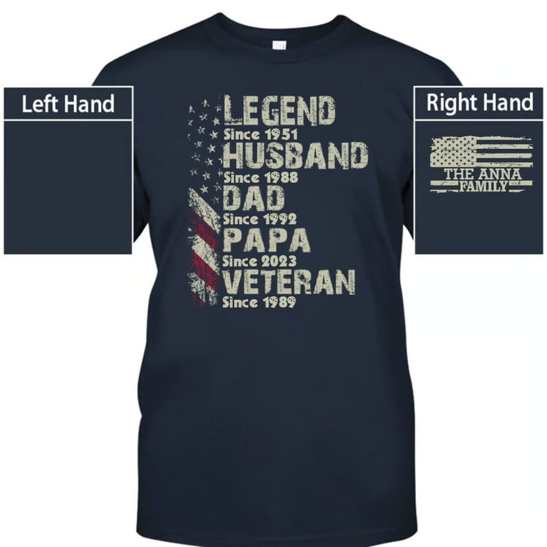 Personalized Legend Husband Dad Papa Veteran Since Father's Day Shirt, Papa Shirt With Year, 4th ...