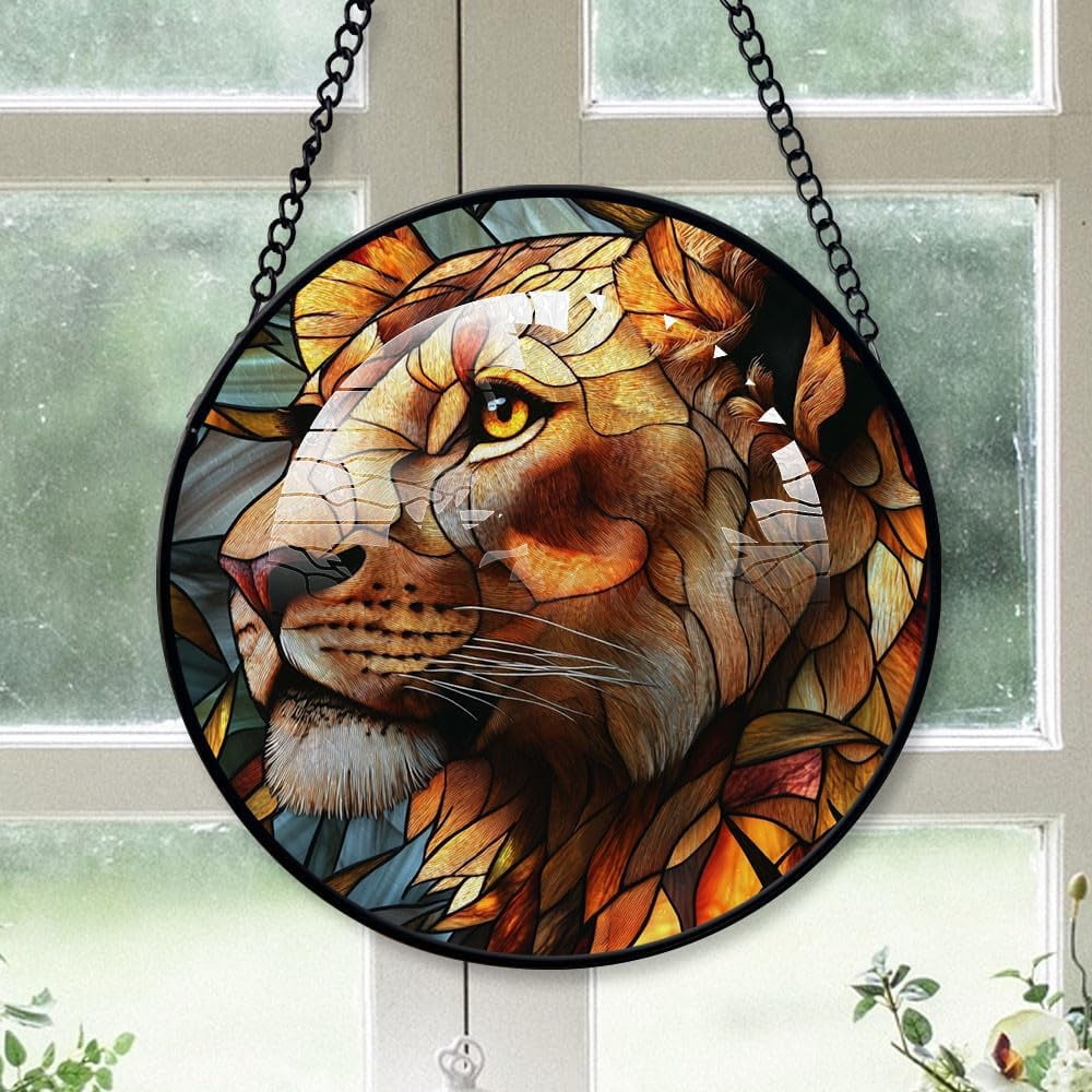 Personalized Leopard Suncatcher Stained Glass, Leopard Gifts for Women ...