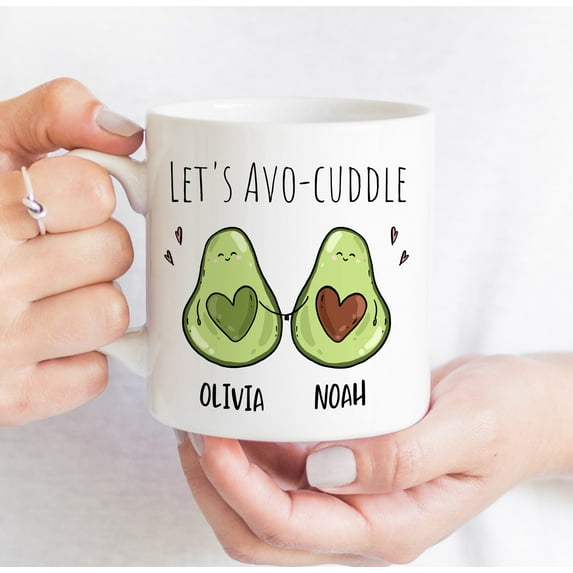 Personalized 'Let's Avo-Cuddle' Couple Mug with Names, Valentine Gift ...