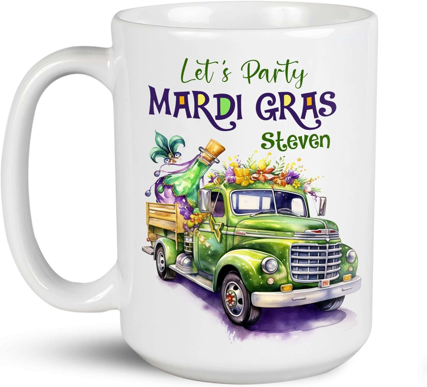 Personalized Let‘s Party Mardi Gras Coffee Mug With Name, Awesome ...