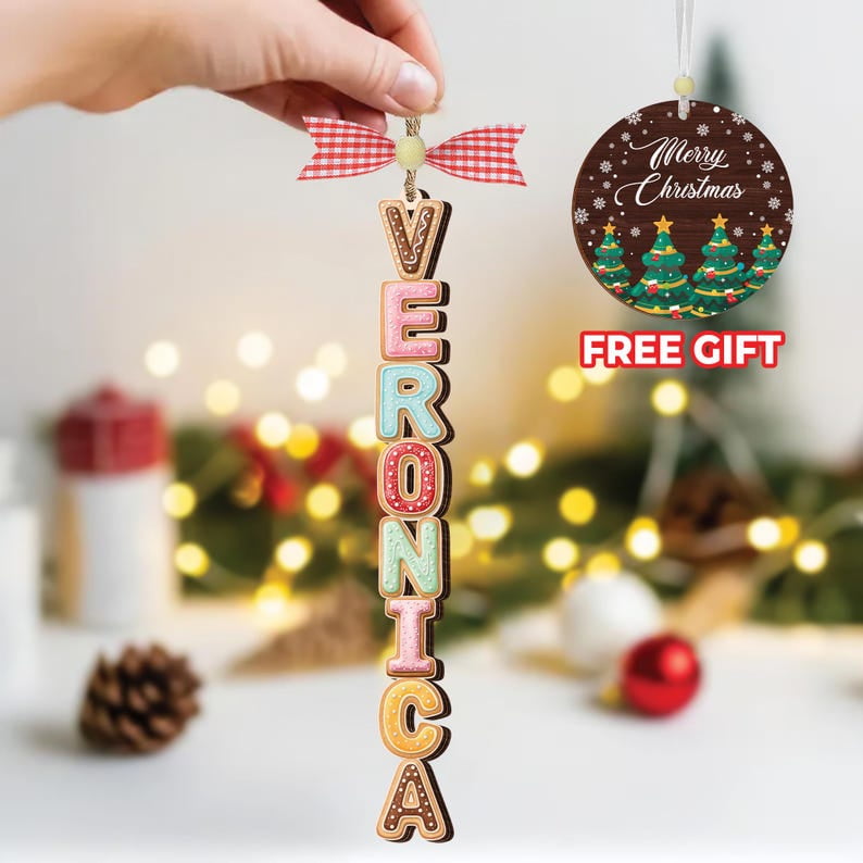 Personalized Letter Name Christmas Ornament – Custom Family Name ...