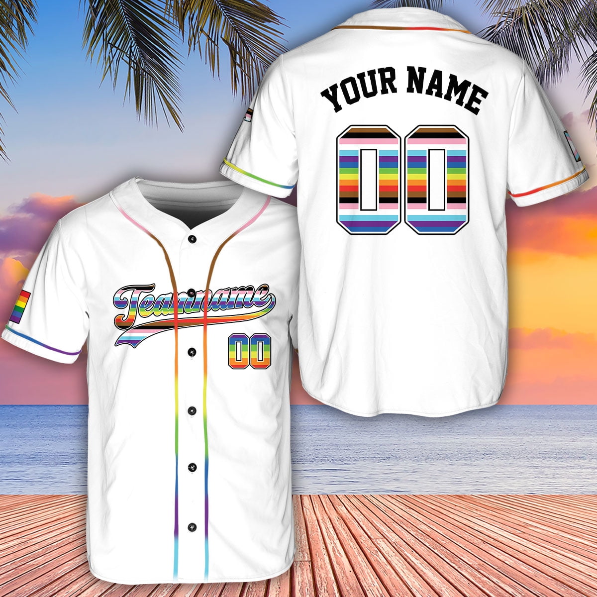 Personalized Lgbt Team Matching Baseball Jersey, Lgbt Pride Month ...