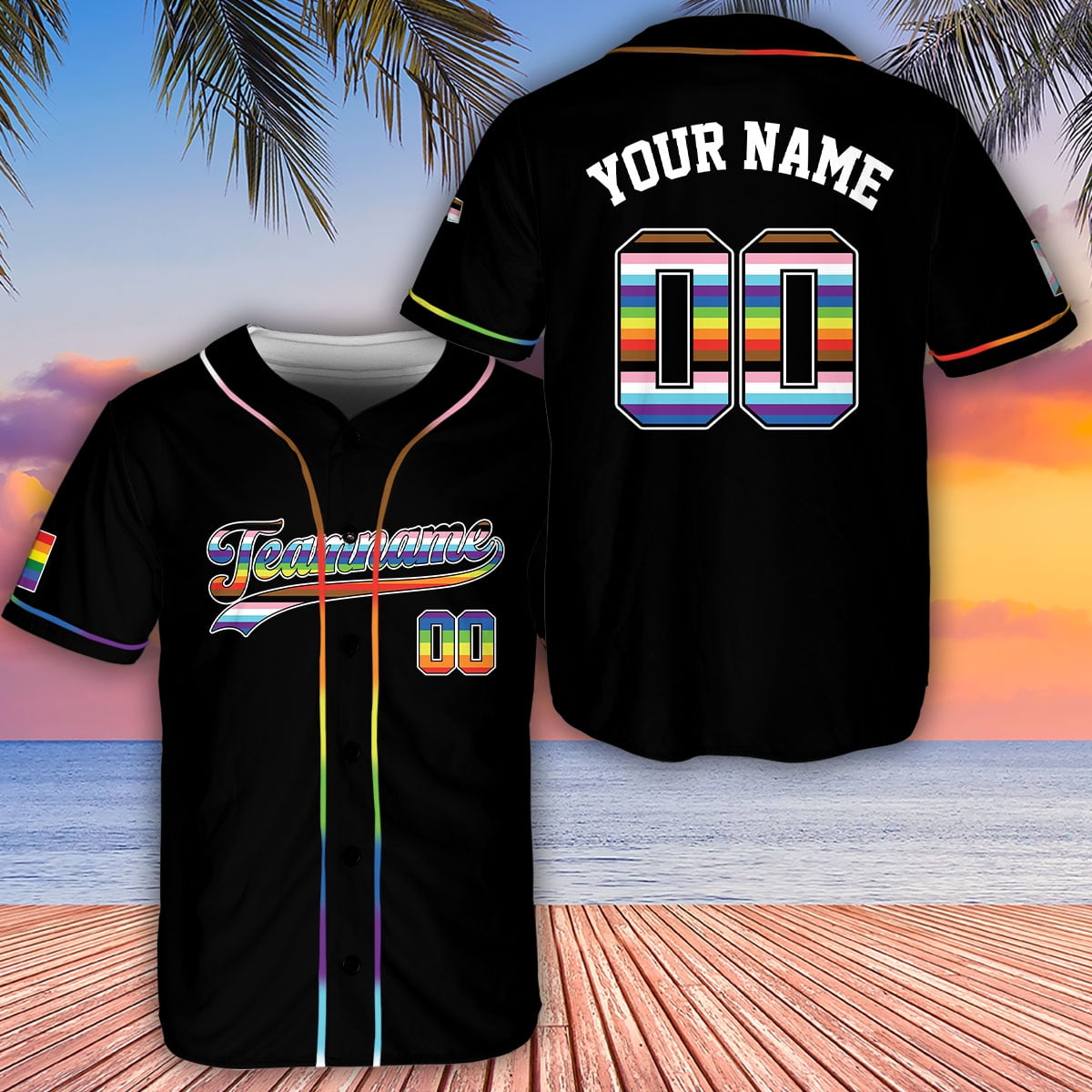 Personalized Lgbt Team Matching Baseball Jersey, Lgbt Pride Month ...