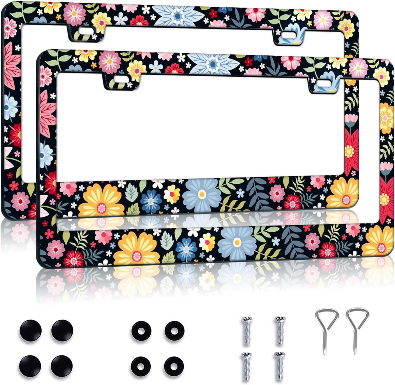 Personalized License Plate Frame Hippie Flower License Plate Frame 2 ...