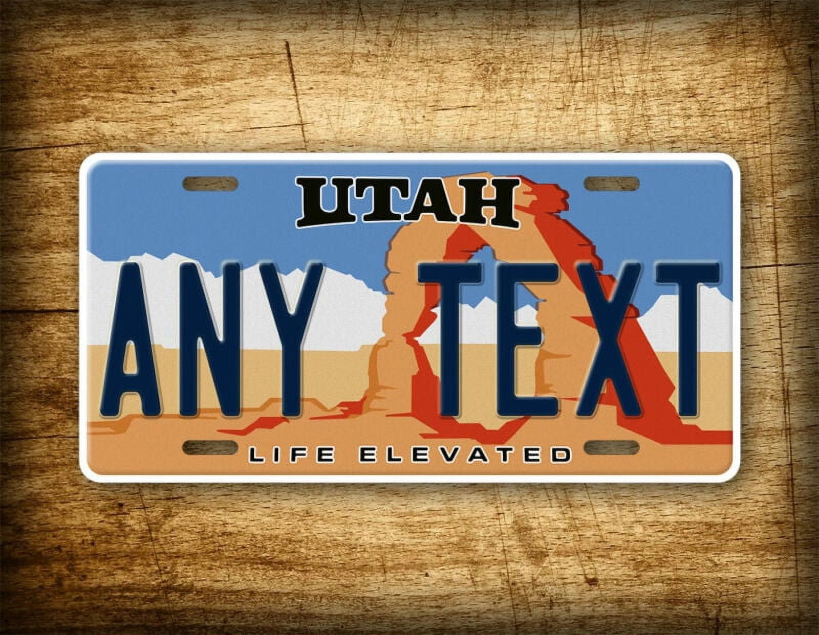 Personalized "Life Elevated" Utah License Plate - Aluminum ( 12 inch x ...