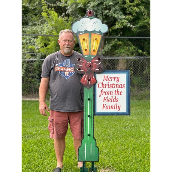 Personalized Lighted Lamp Post Christmas Yard Art - Walmart.com