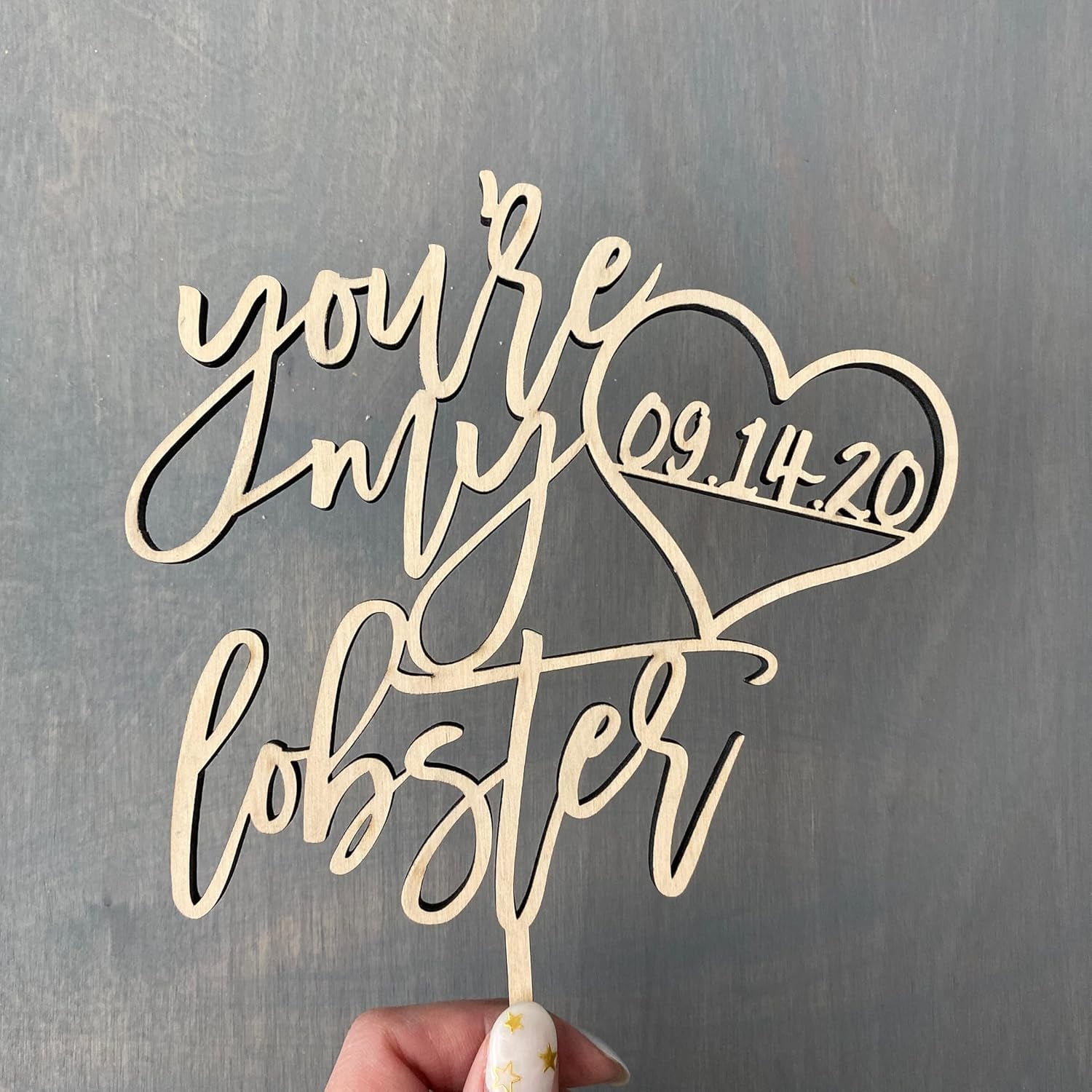 Personalized You're My Lobster With Heart Date Cake Toppers,Wedding ...