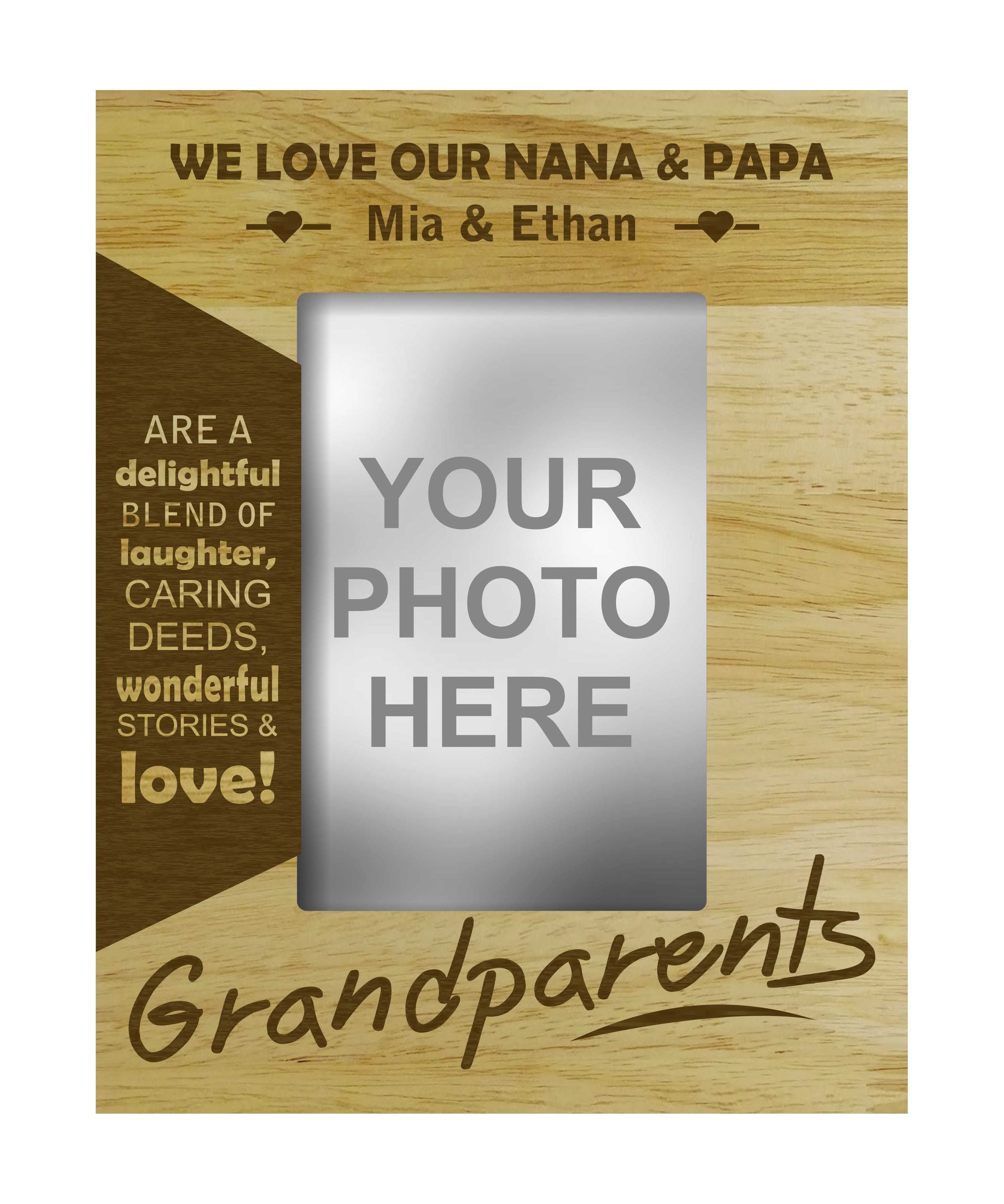 Personalized Love Grandparents Picture Frame With Names Gift-4 x 6 ...