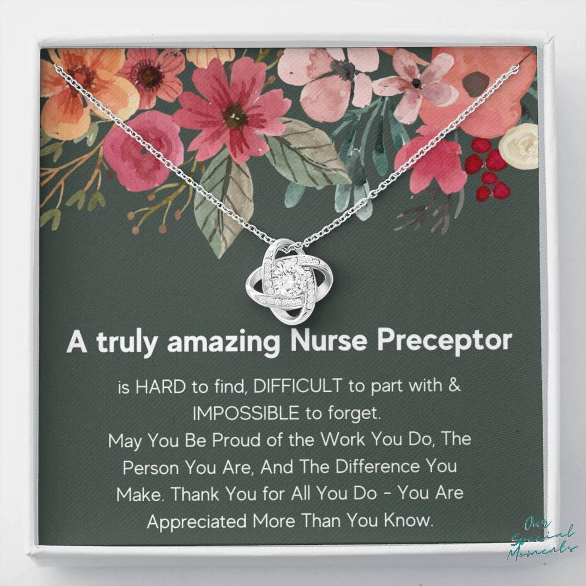 Personalized Love Knot, Nurse Preceptor Necklace, Appreciation Jewelry ...