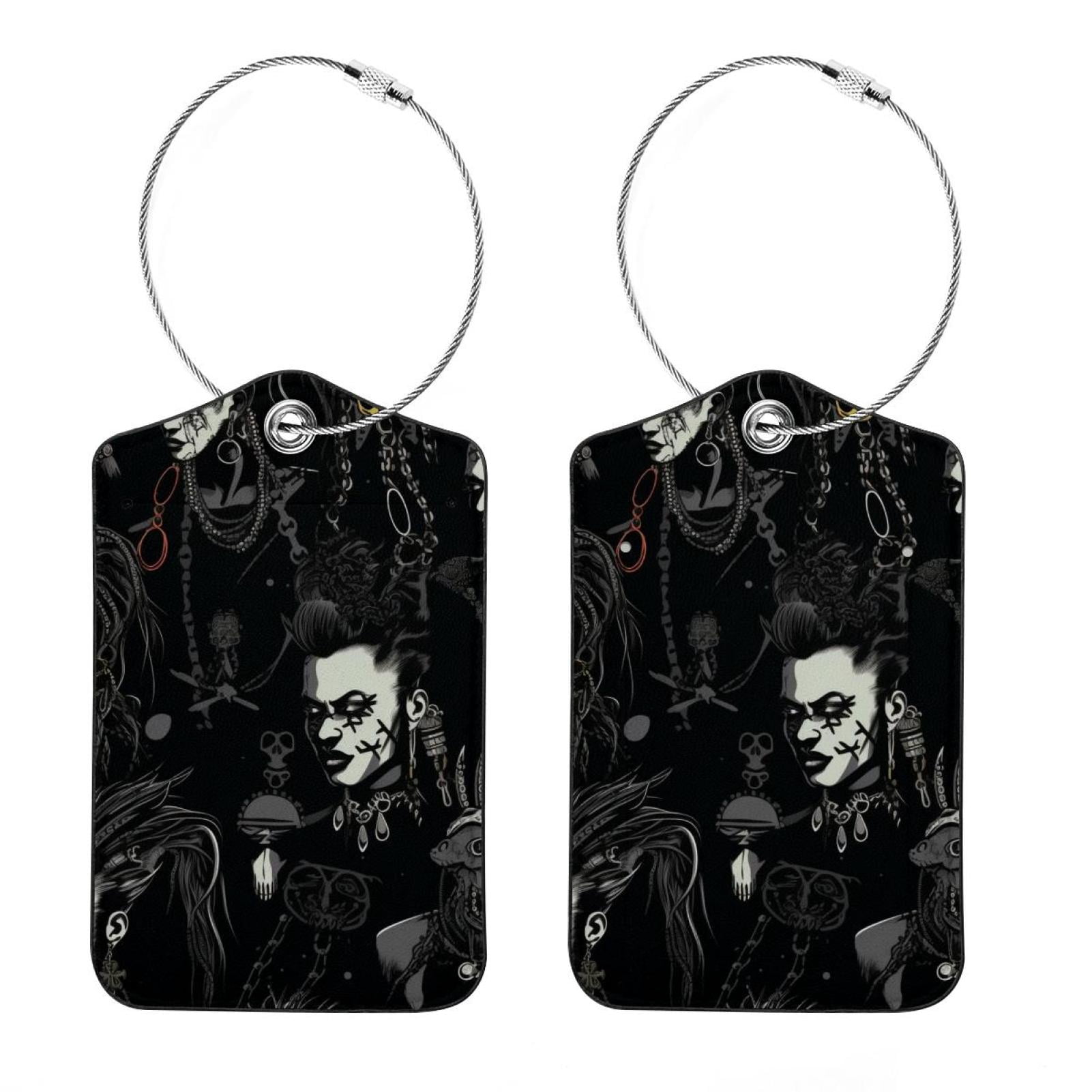 Personalized Luggage Tags, Set of 2, Metal Loop Lock Baggage Tags with ...