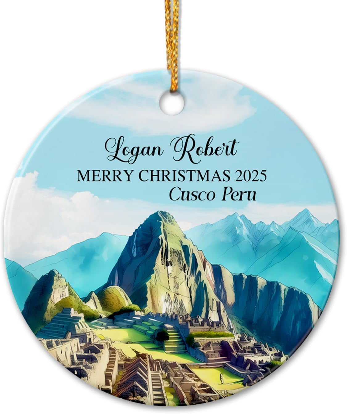 Personalized Machu Picchu Ceramic Ornament Gift for Thanksgiving, Machu ...