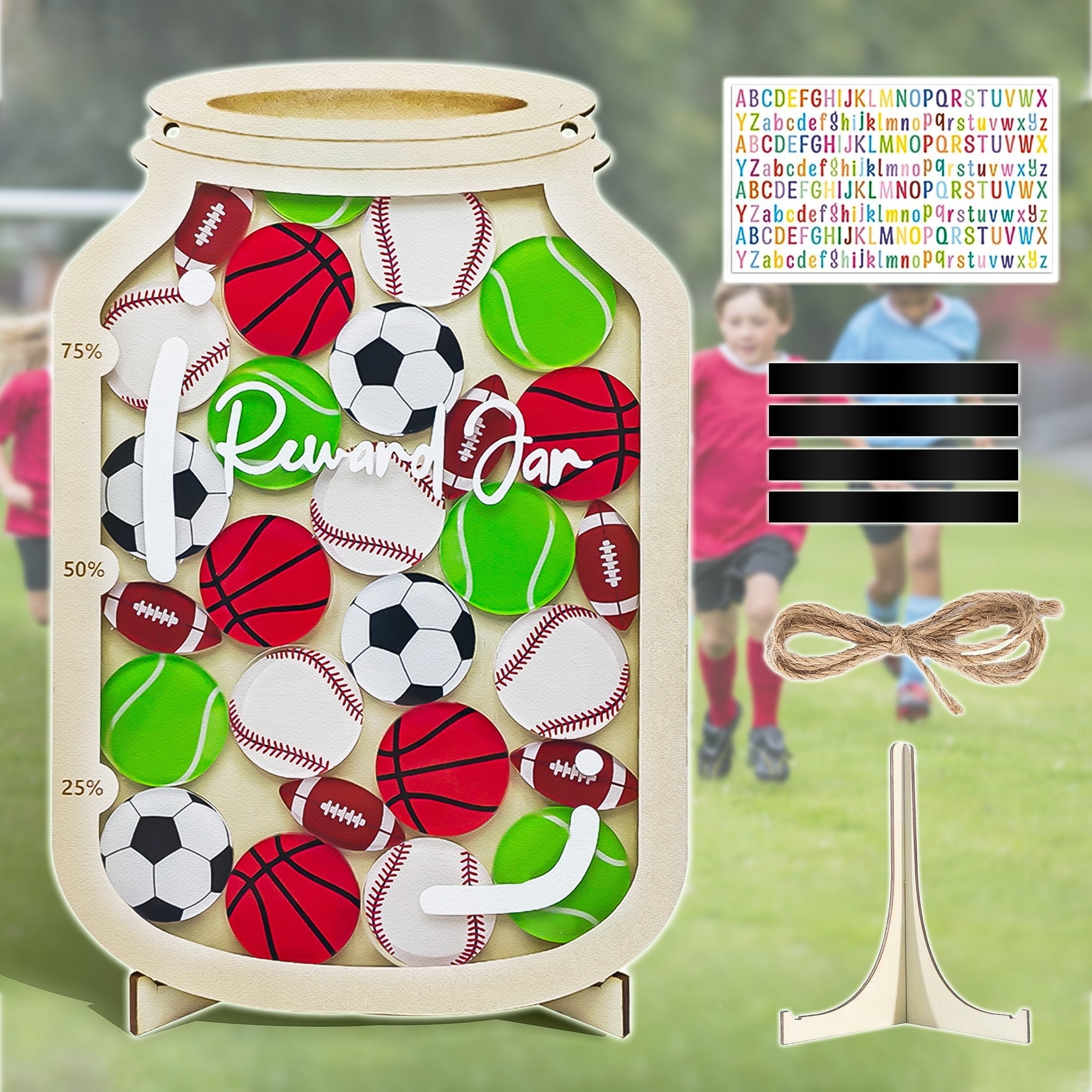 Personalized Magnetic Reward Jars,Sports Jar with Colorful Letter ...