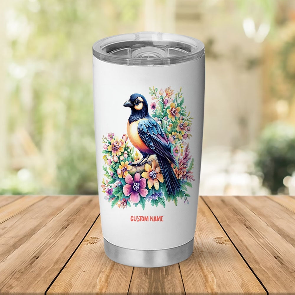 Personalized Magpie Tumbler 20oz With Handle And Straw - Stainless ...