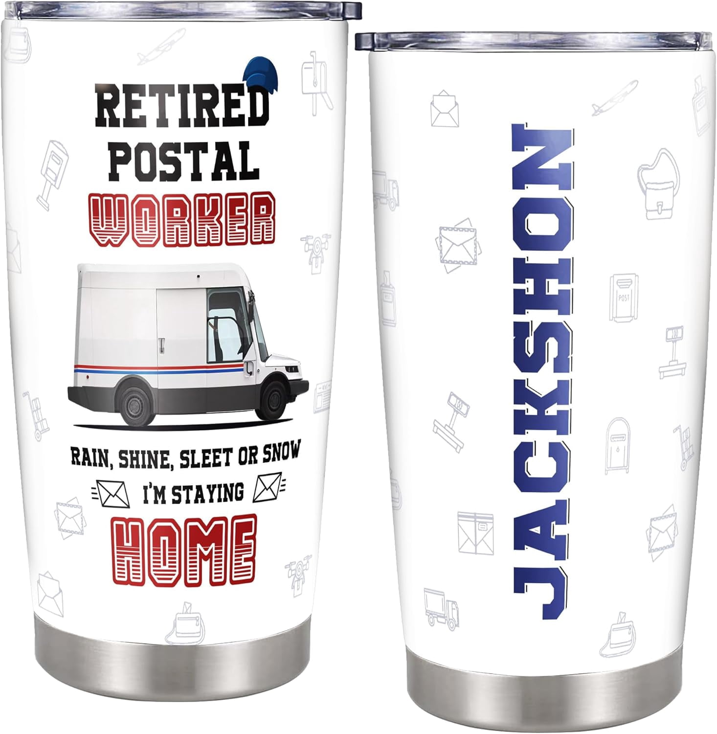 Personalized Mailman Tumbler Insulated Cup Travel Coffee Mug with Lid ...