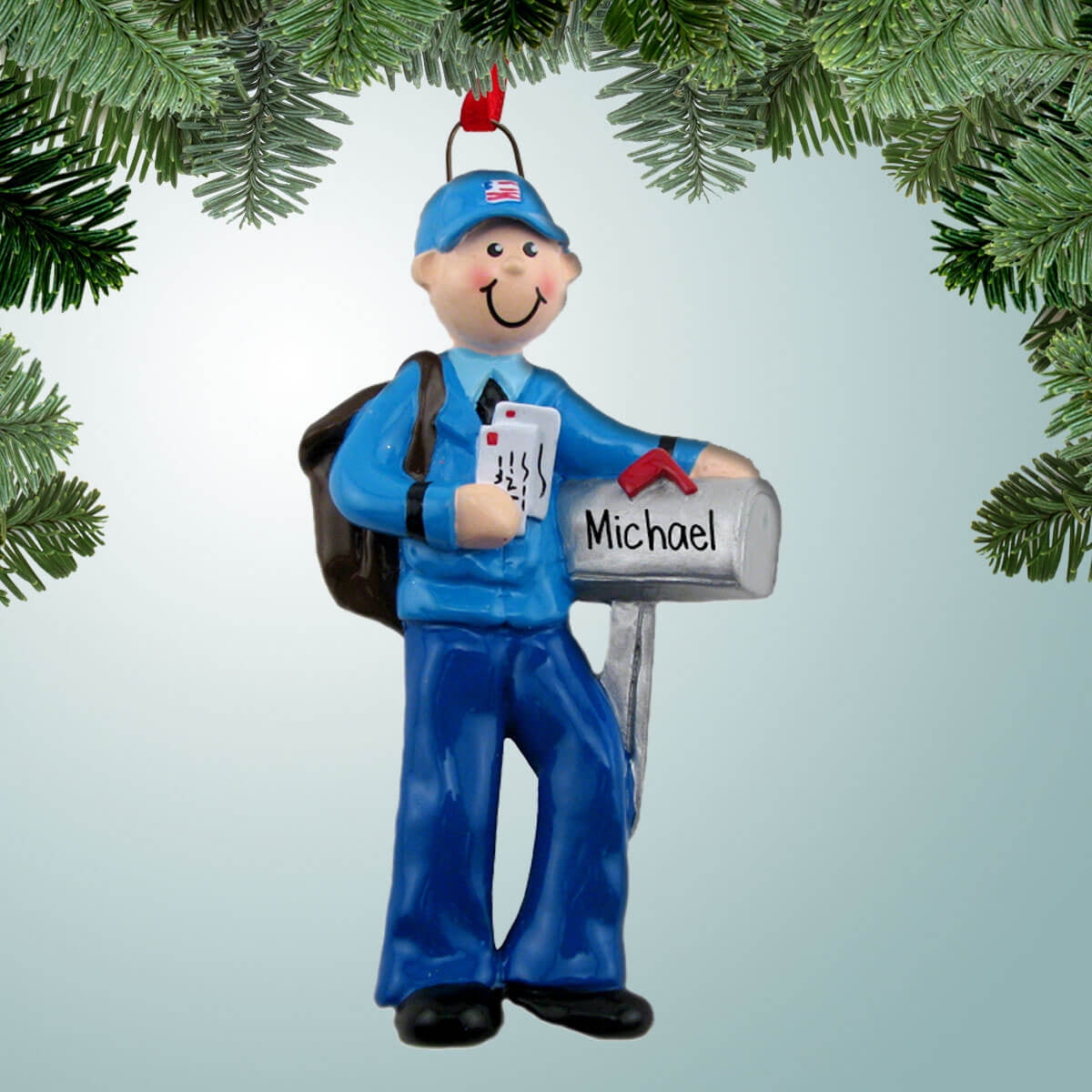 Personalized Mailman with Mail Bag Christmas Ornament - Postal Worker ...