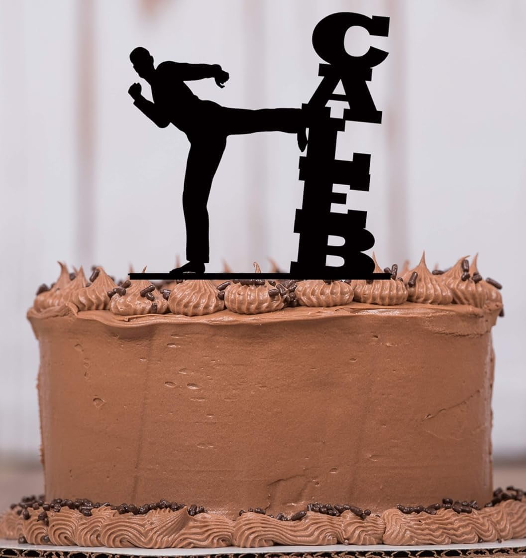 Personalized Male Karate Cake Topper with Keepsake Base, Karate Decor ...