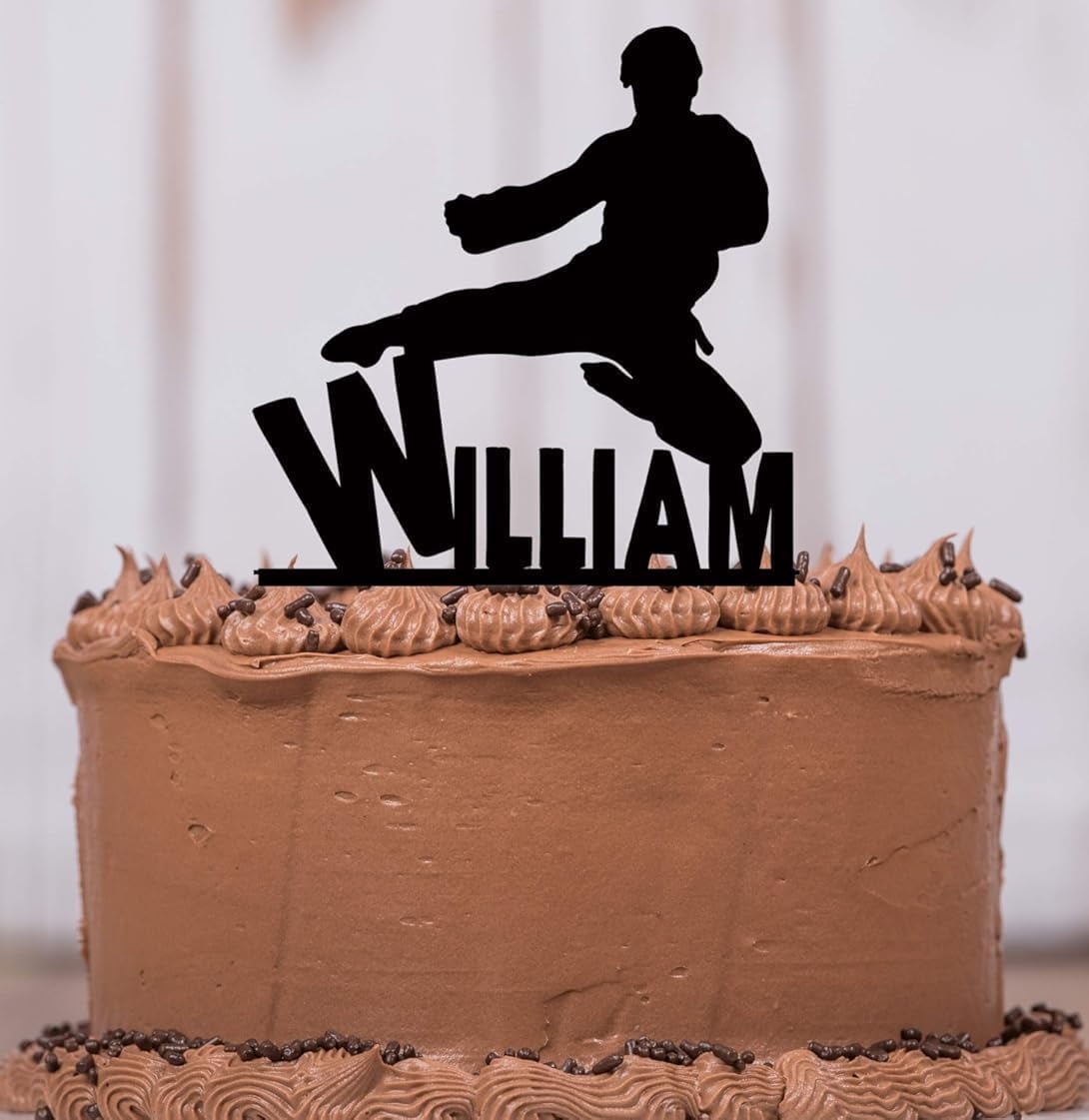 Personalized Male Martial Arts Karate Cake Topper with Keepsake Base ...
