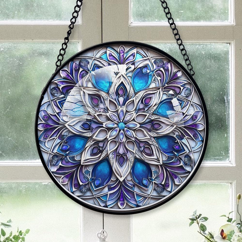 Personalized Mandala Suncatcher Stained Glass Suncatchers, Mandala ...
