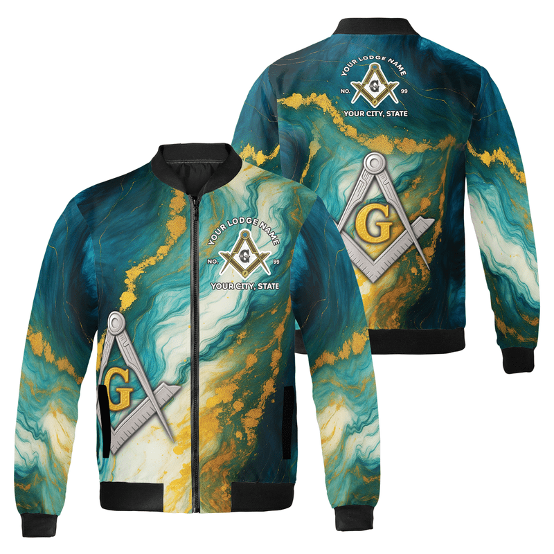 Personalized Masonic Bomber Jacket – Custom Freemason Lodge Name ...