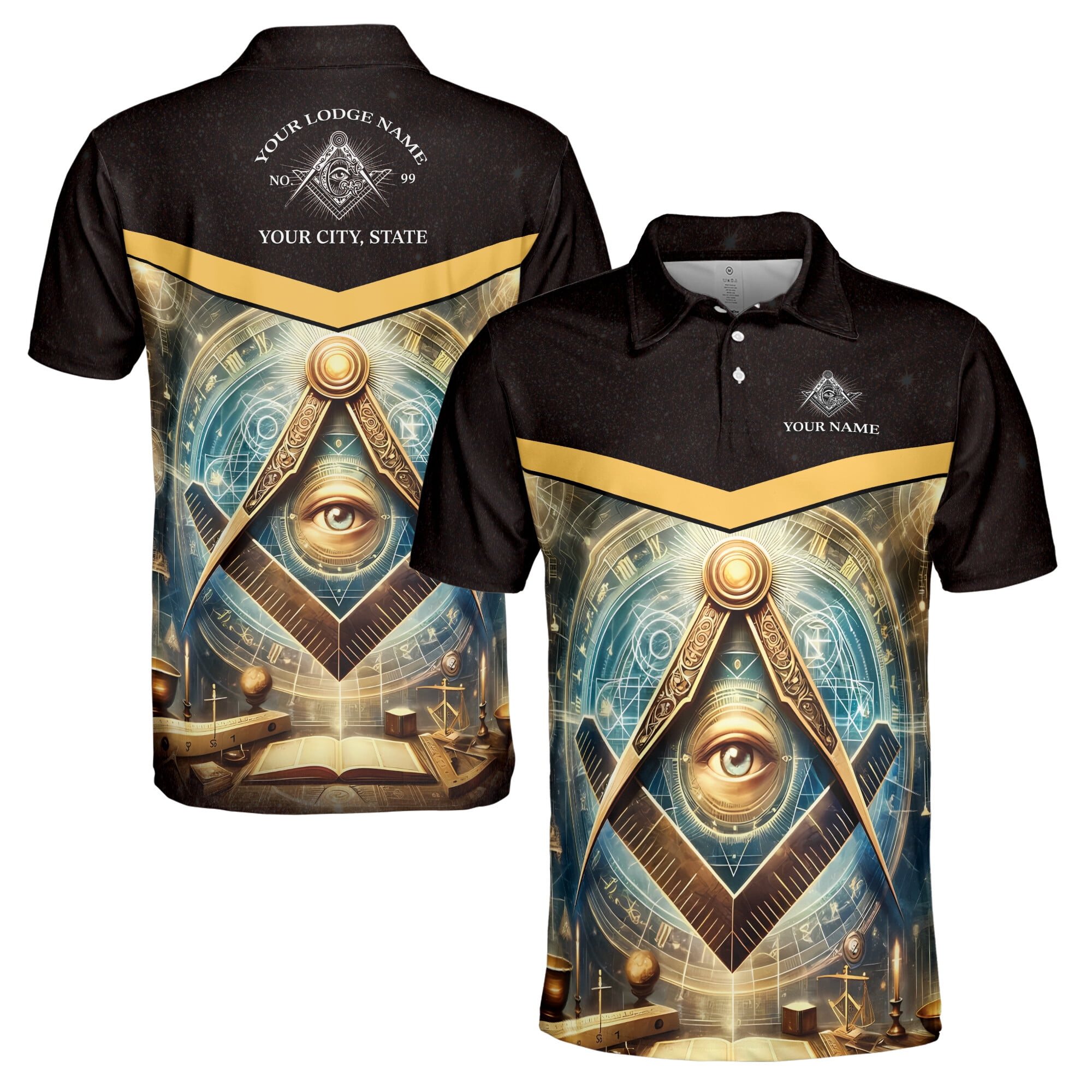 Personalized Master Mason Freemasonry Mystic Men's Polo Shirt S-5XL ...