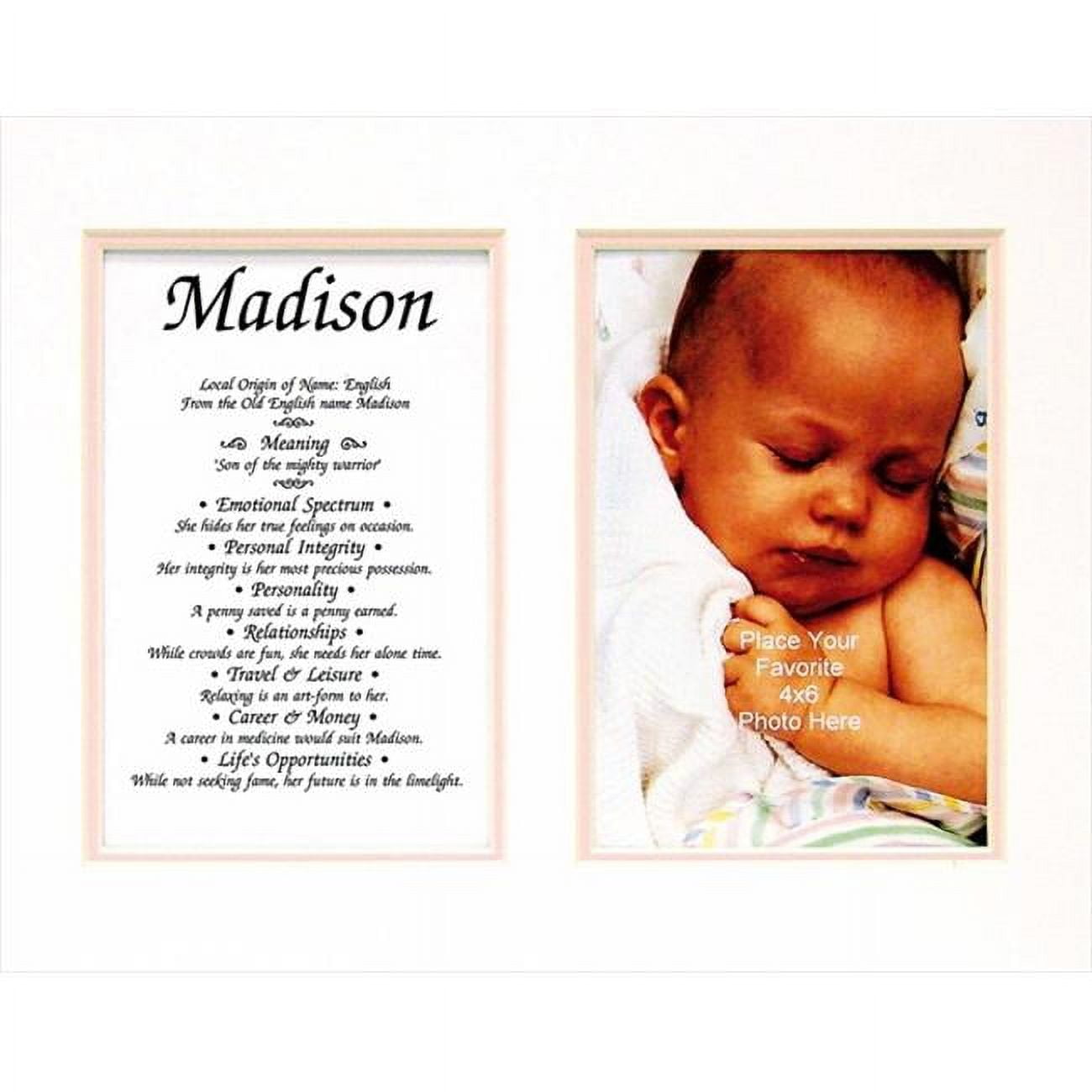 Personalized Matted Frame With The Name & Its Meaning - Maddison ...