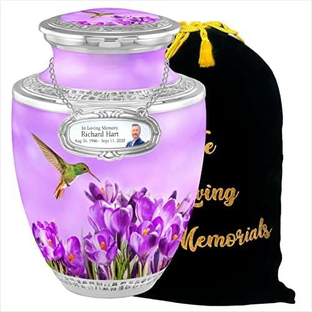 Personalized Medallion Hummingbird Tranquillity Cremation Urns for ...
