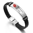 Dailydollars Personalized Medical Alert Bracelet, Black, Leather ...