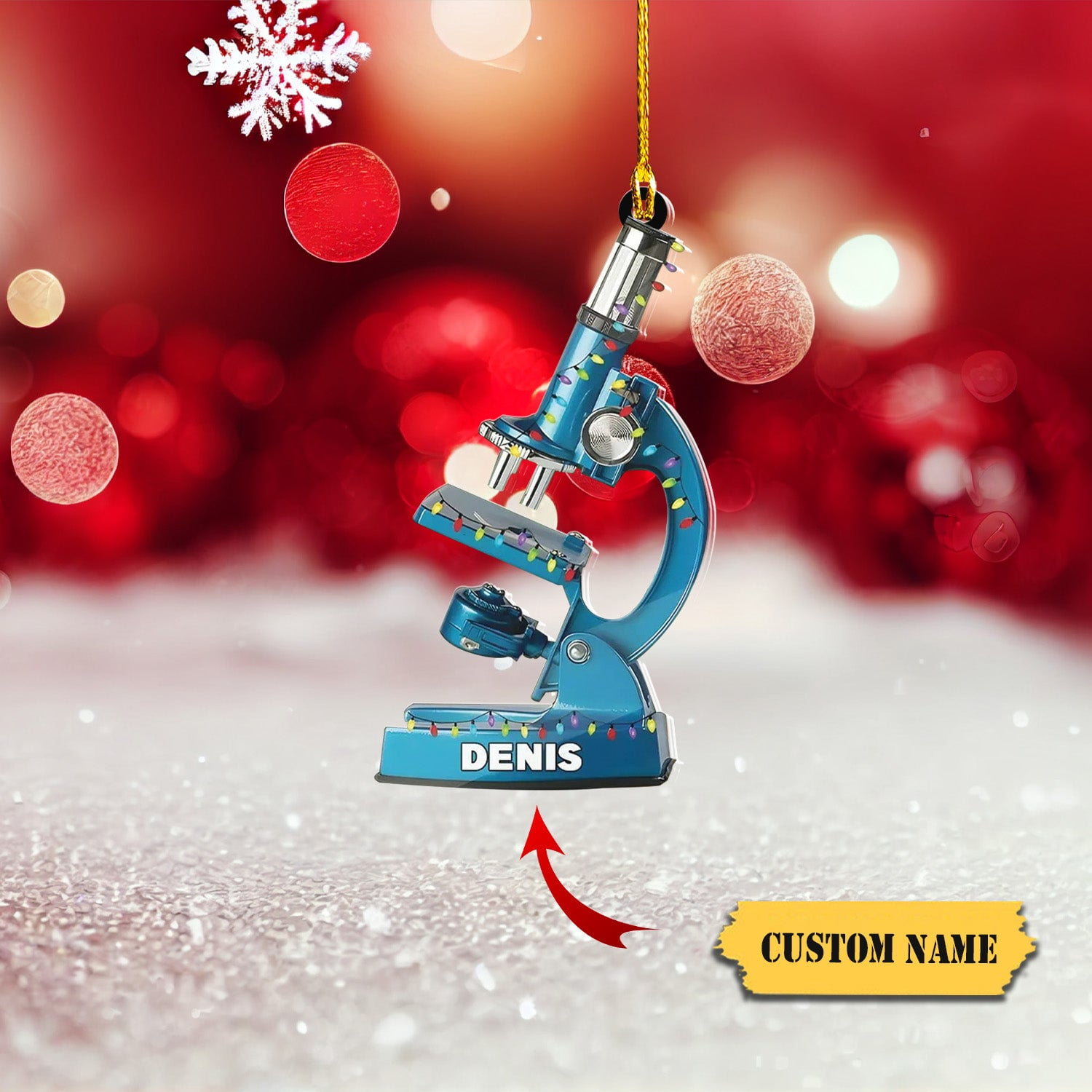 Personalized Medical Microscope Christmas Ornament 2D Flat Acrylic ...