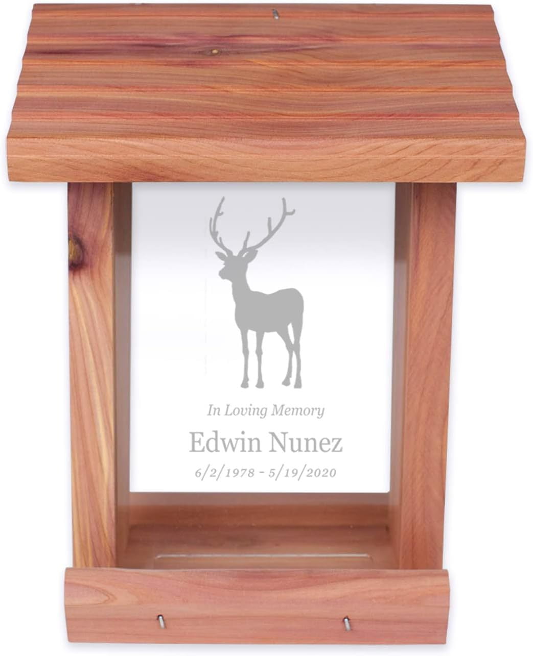 Personalized Memorial Bird Feeder - Hanging Cedar Wood Bird Feeder with ...