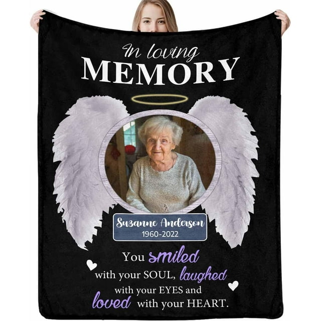 Personalized Memorial Blanket in Loving Memory of Mom Dad Father ...