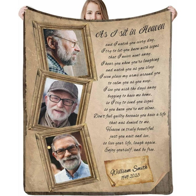 Personalized Memorial Blanket in Loving Memory of Mom Dad Father ...