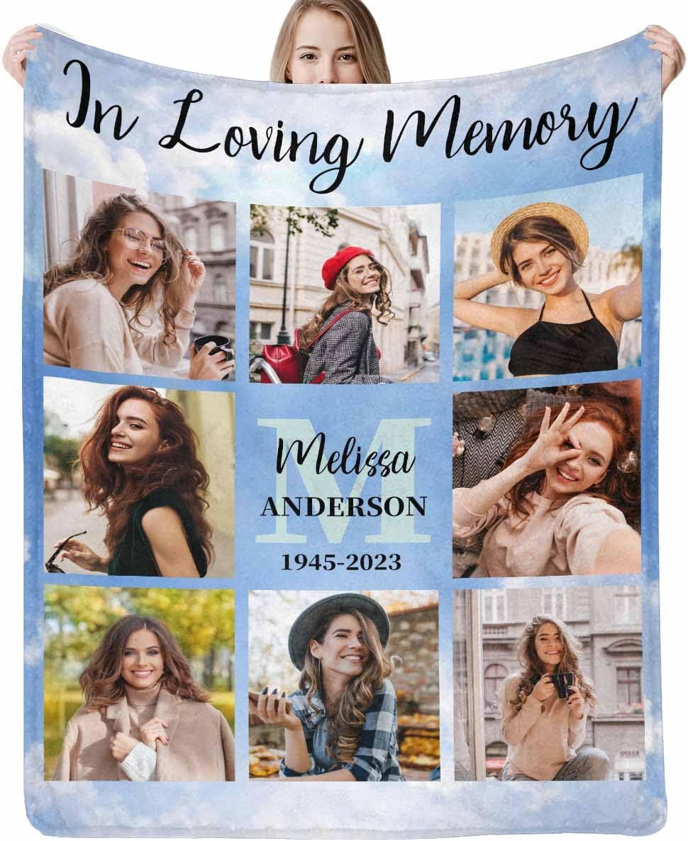 Personalized Memorial Blanket in Loving Memory of Mom Dad Father ...