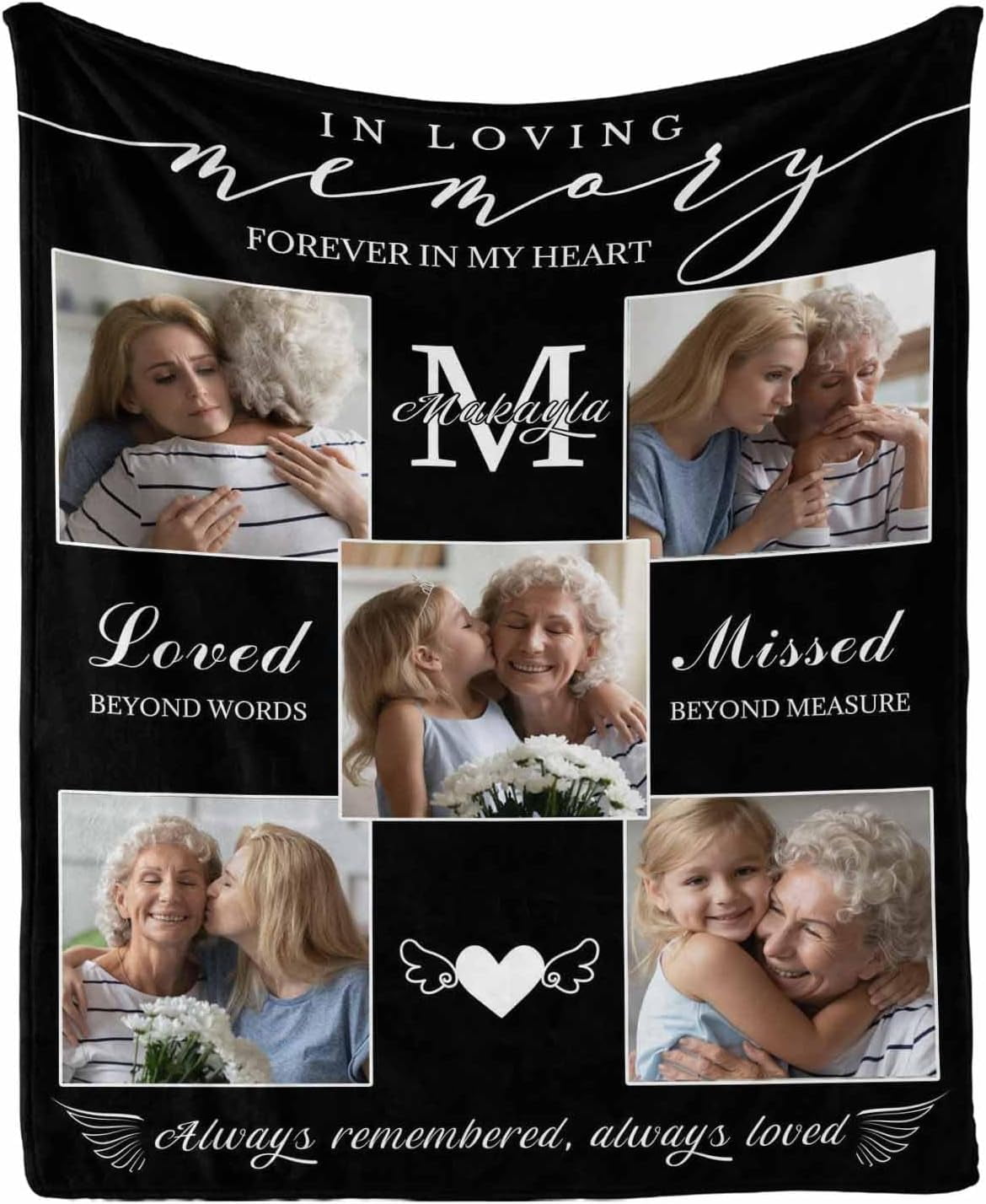 Personalized Memorial Blanket with Photos,Words for Loss of Loved Dad ...
