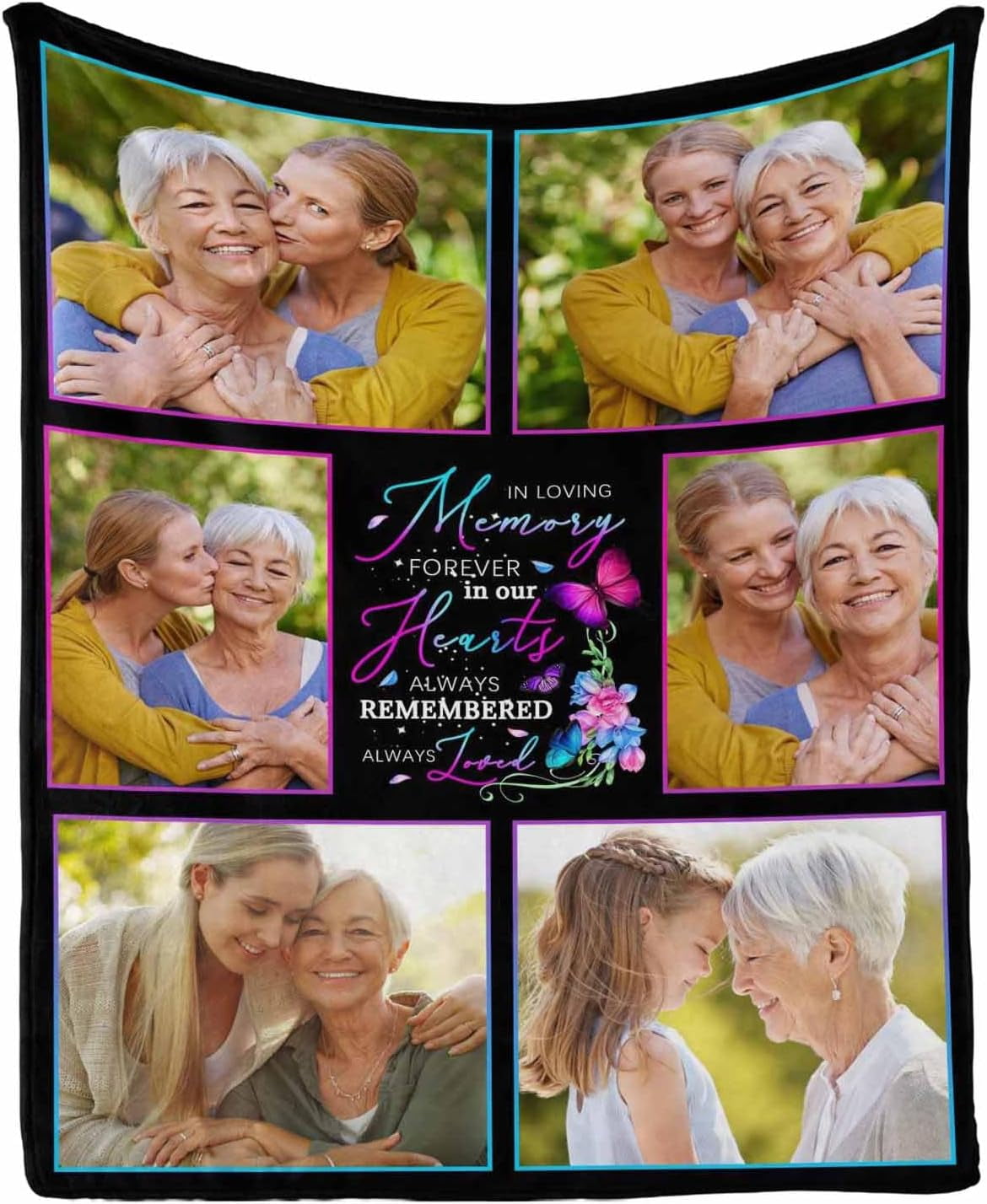 Personalized Memorial Blanket with Photos,Words for Loss of Loved Dad ...