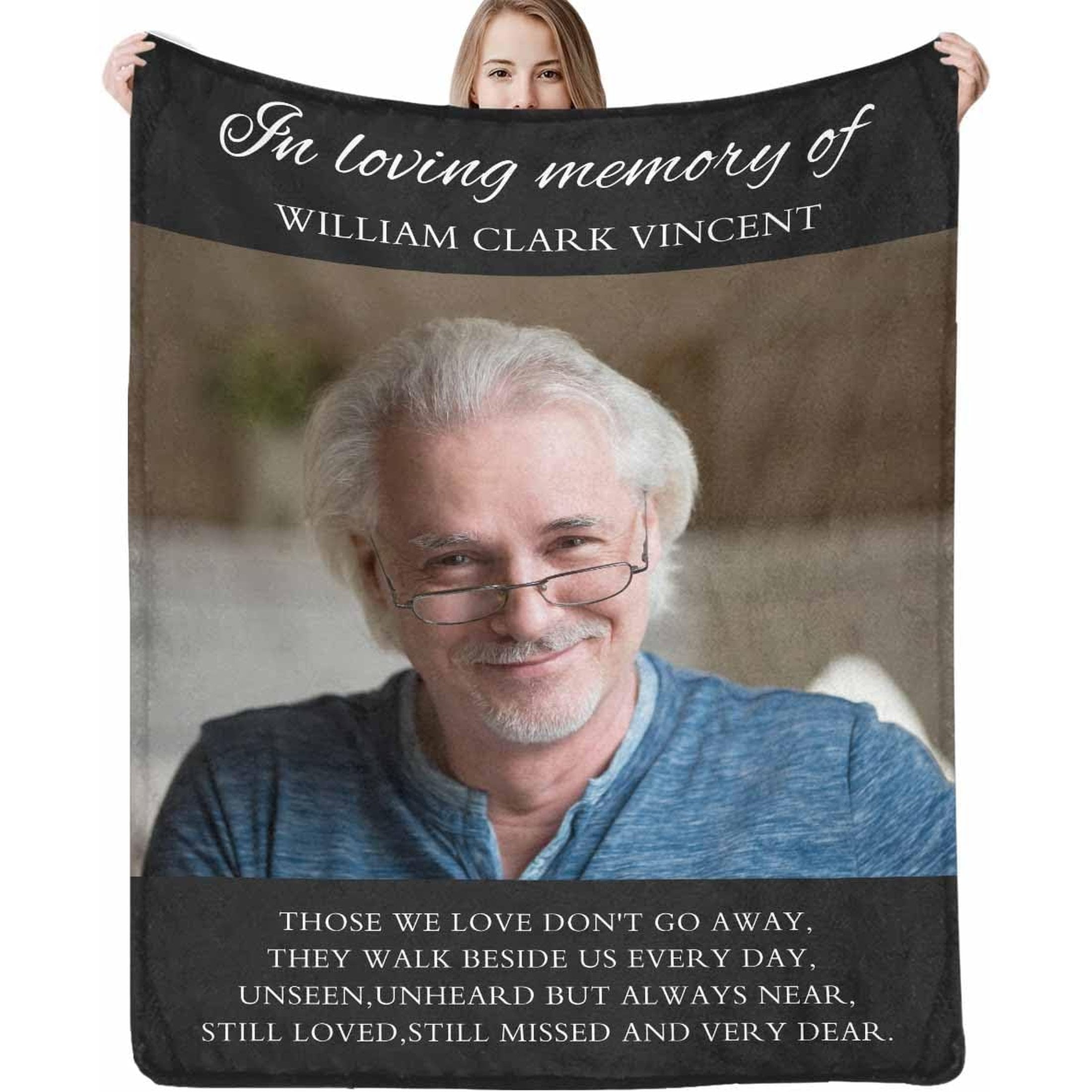 Personalized Memorial Custom Blanket with Photo Name Memory Sympathy ...