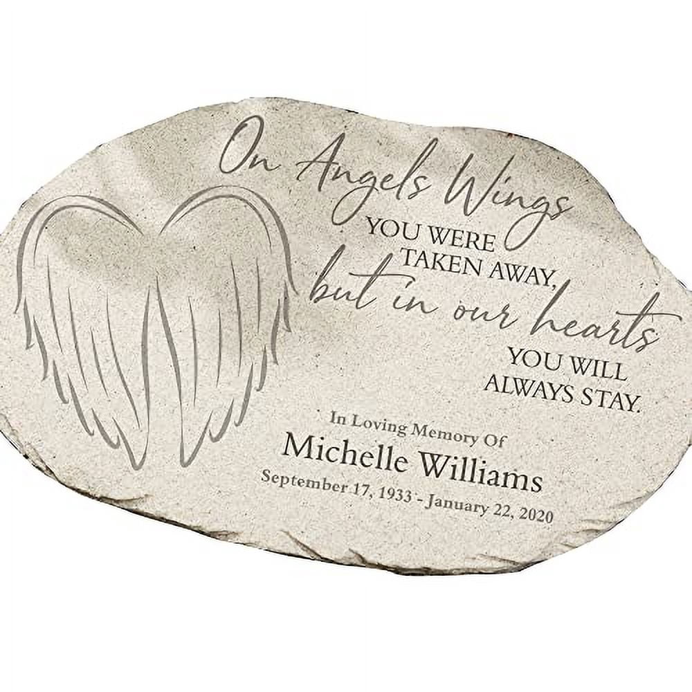 Personalized Memorial Garden Stone – "On Angels Wings" – A Cherished ...