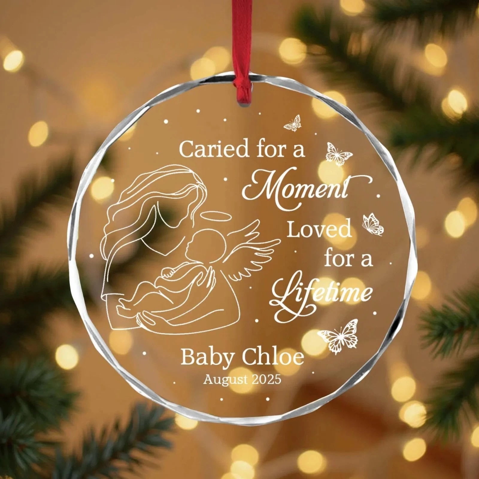 Personalized Memorial Glass Ornament, Remembrance Holiday Keepsake Gift ...