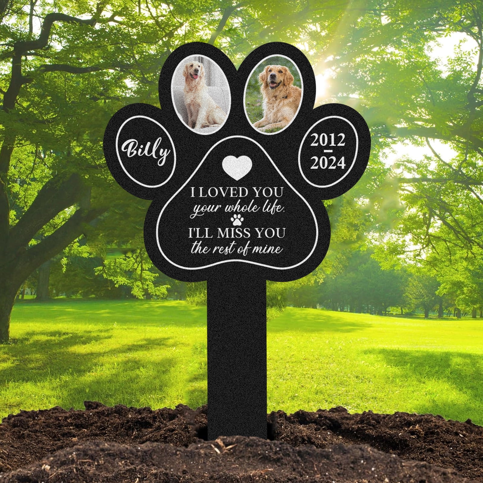 Personalized Memorial Grave Marker Metal Garden Stake - Custom Photo ...