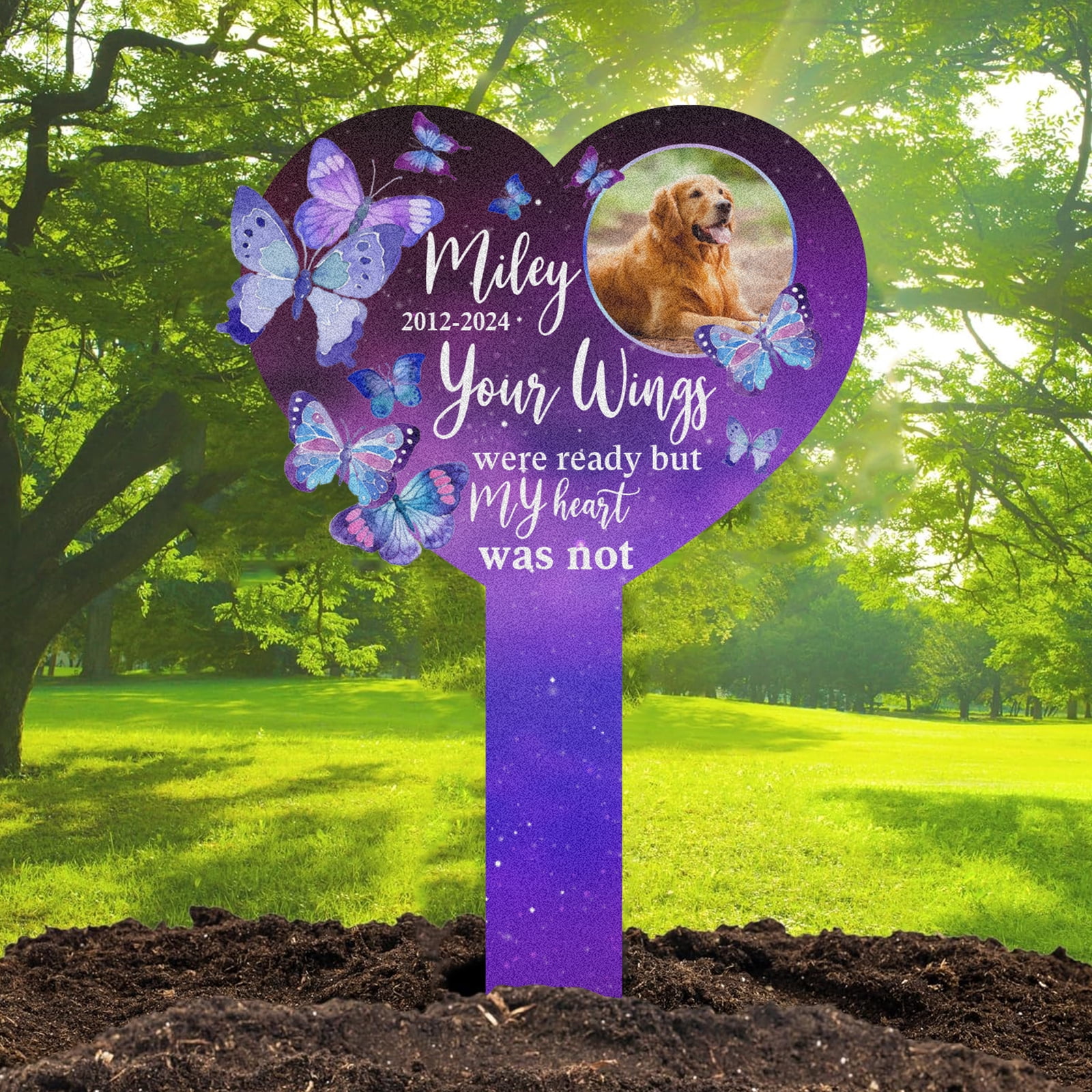 Personalized Memorial Grave Marker Metal Stake with Photo - Custom Name ...