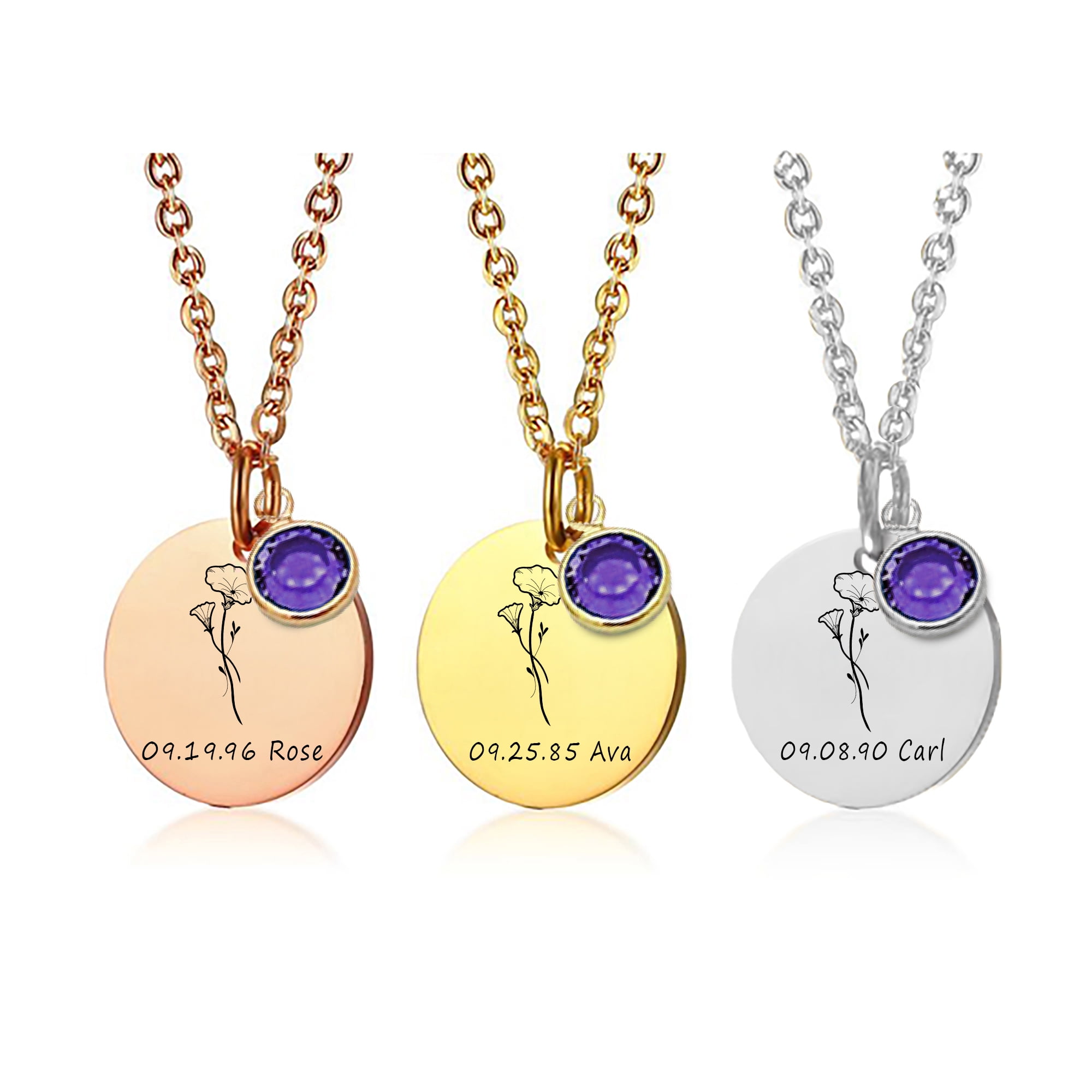 Personalized Memorial Necklace – Remembrance Jewelry with Name, Date ...