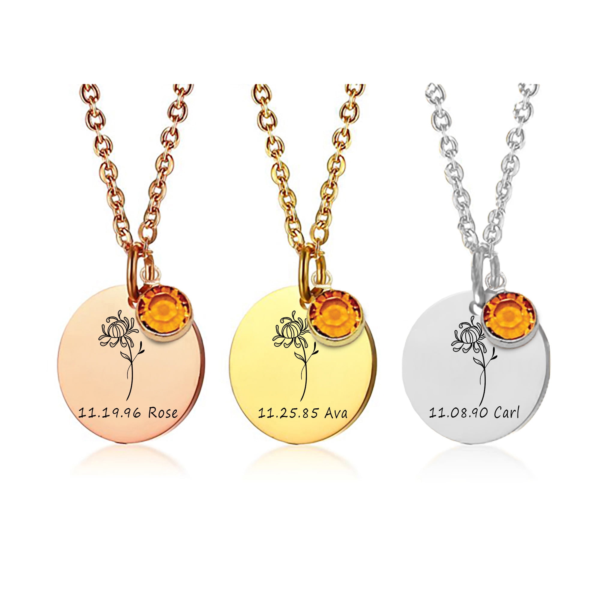 Personalized Memorial Necklace – Remembrance Jewelry with Name, Date ...