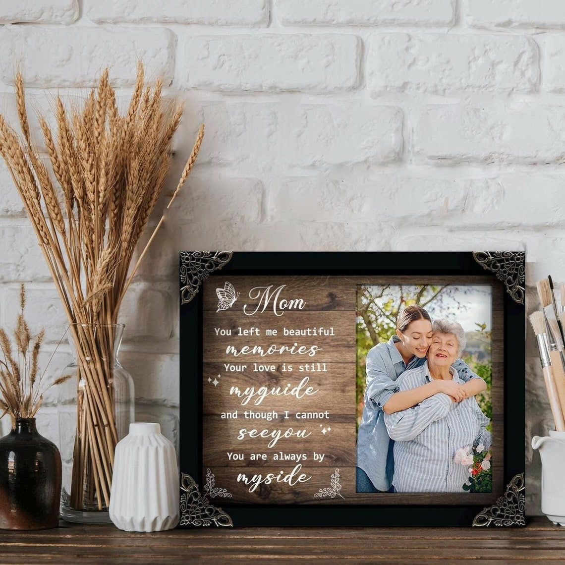 Personalized Memorial Photo Frame, Sympathy Gift for Loss of Mom or Dad ...