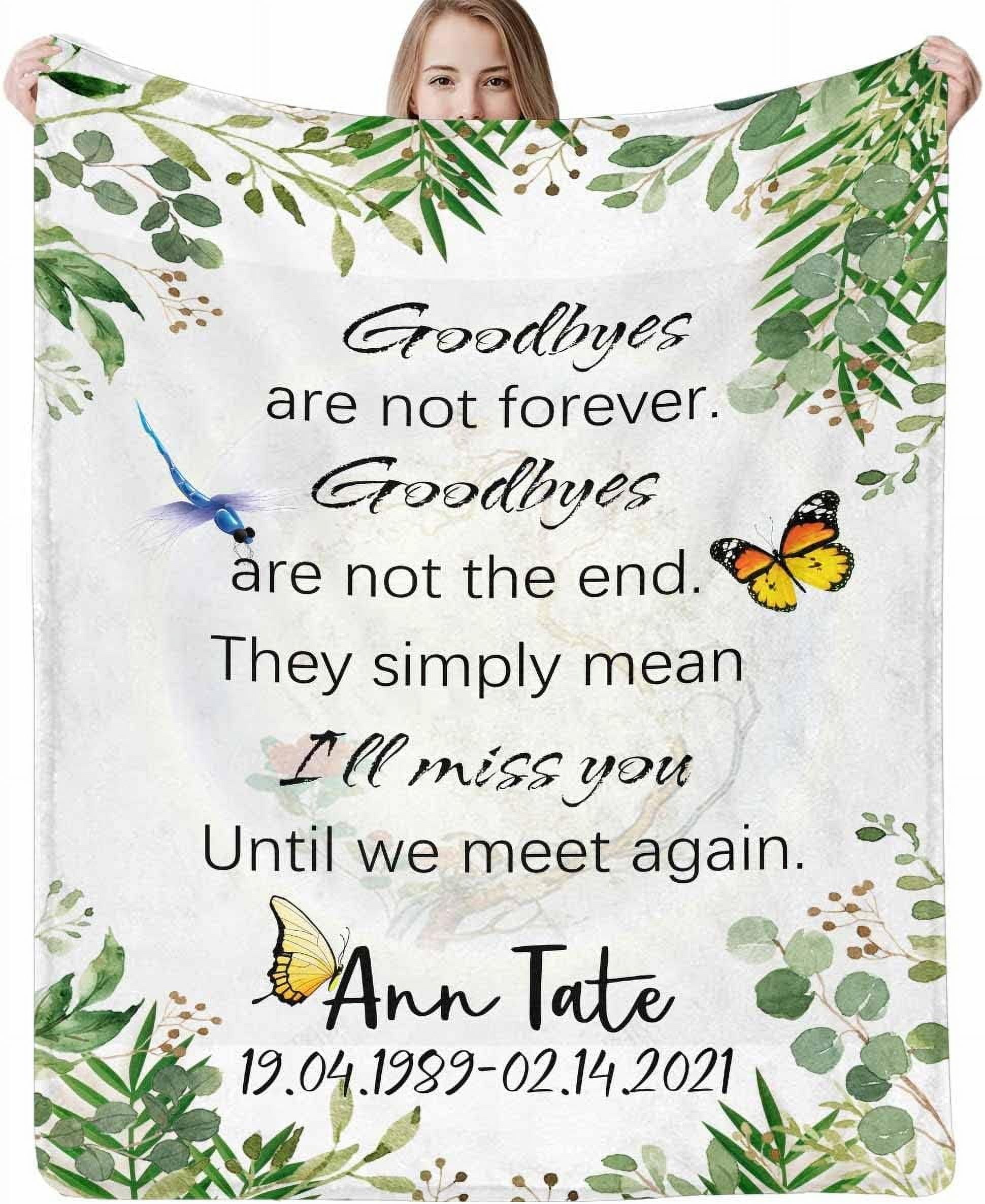 Personalized Memorial Saying Butterfly Throw Blanket, Mom Loss Gift ...