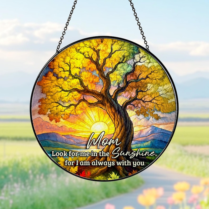 Personalized Memorial Stained Glass Suncatcher, Loss of Dad Sympathy ...