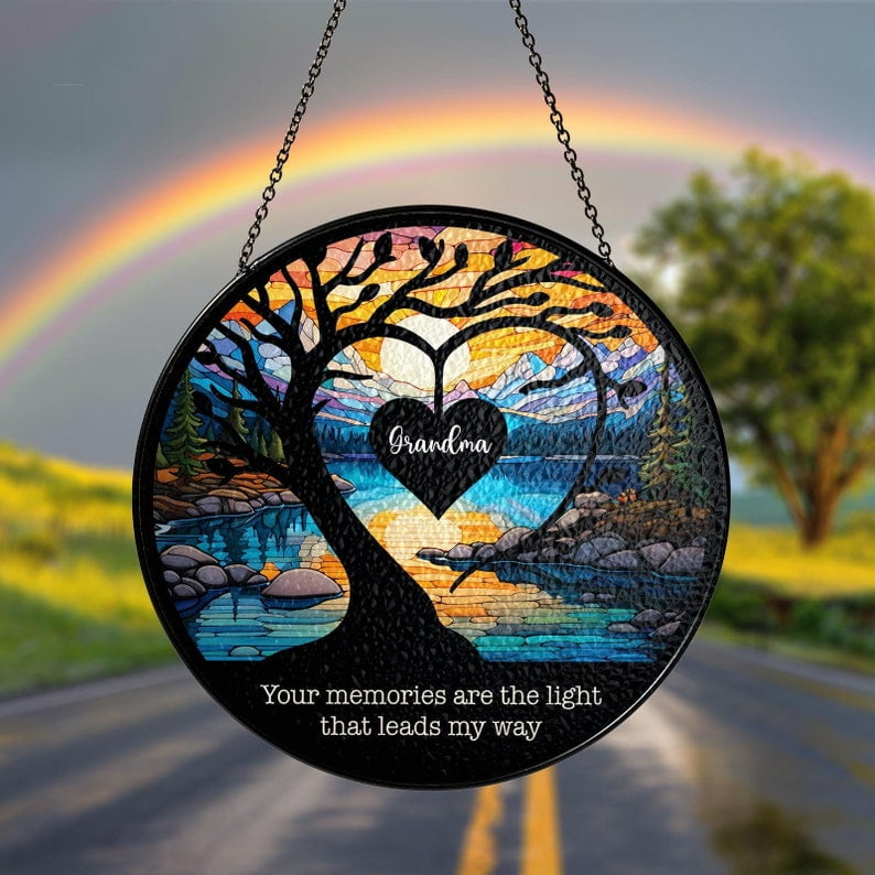 Personalized Memorial Stained Glass Suncatcher, Sympathy Gift for Loss ...